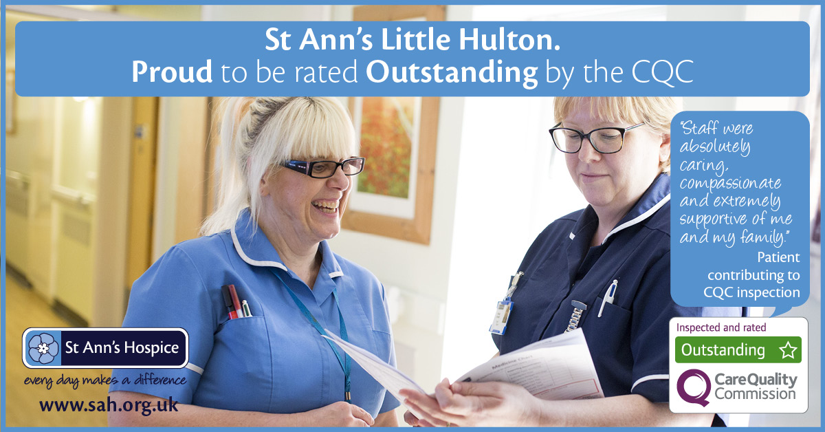 Celebrating our recent 'outstanding' CQC report - Moya Cole Hospice