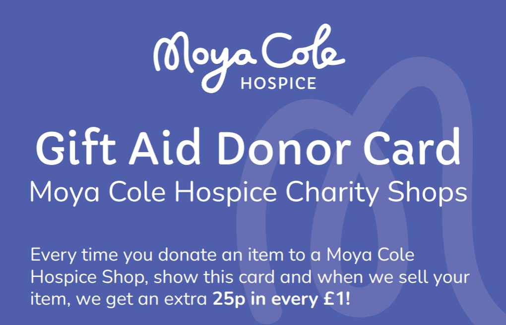 Gift Aid in our shops - Moya Cole Hospice